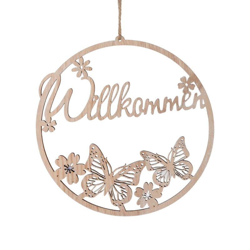 Willkommensring, Dekohänger Willkommen aus Holz, Willkommsschild, Schild Willkommen, Türhänger ...